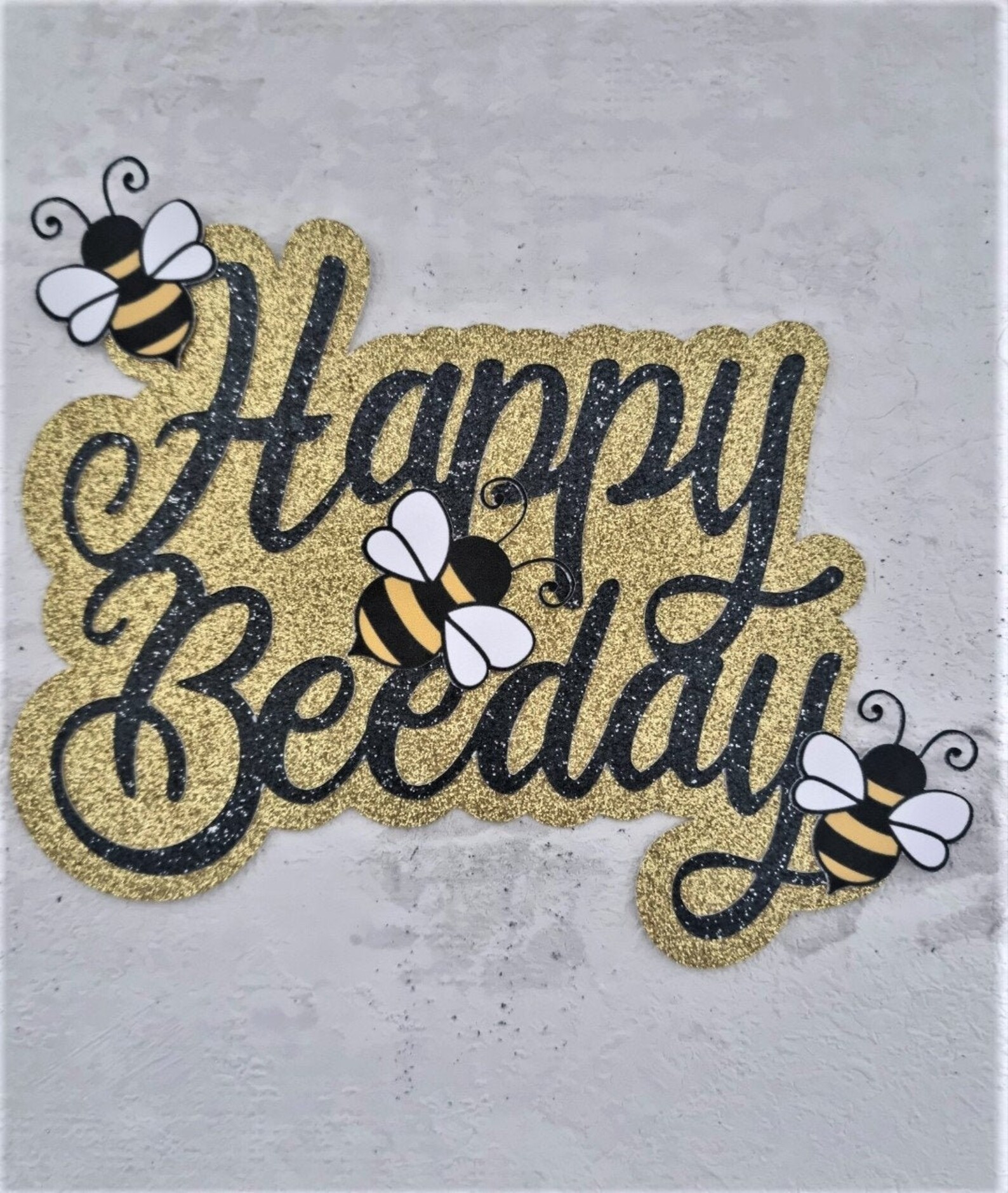 Happy Beeday Cake Topper & 6 Matching Cupcake Toppers/Deco | Etsy