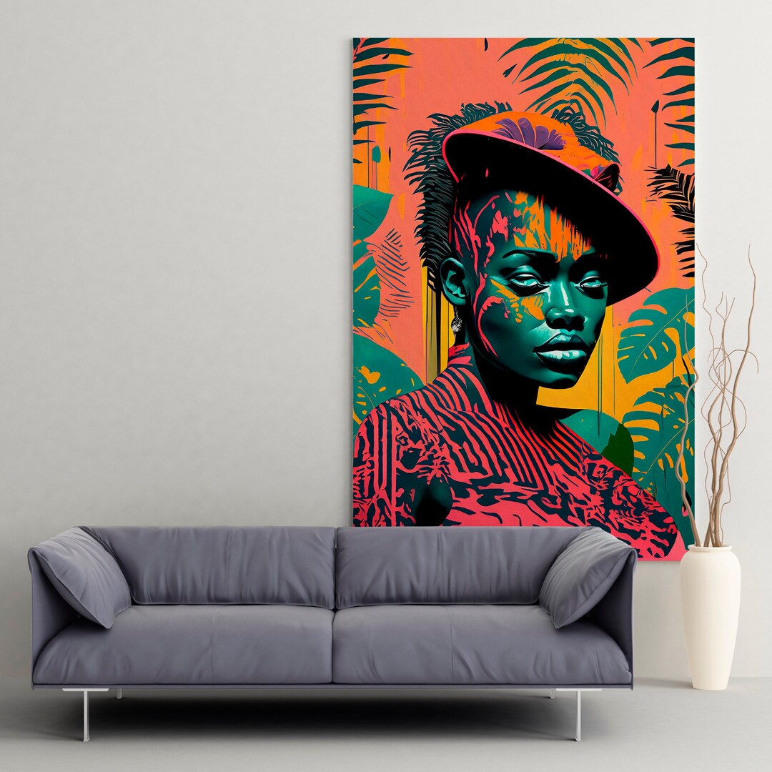 Black Woman Art African Pop Art Black Wall Art African - Etsy