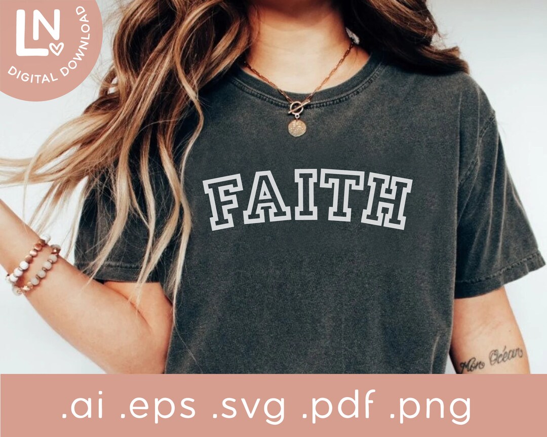 Faith SVG | Faith Png | Faith Arched Outlined | Christian SVG | Bible ...