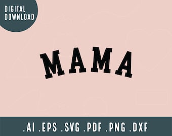 Curved Mama Svg - Etsy Canada