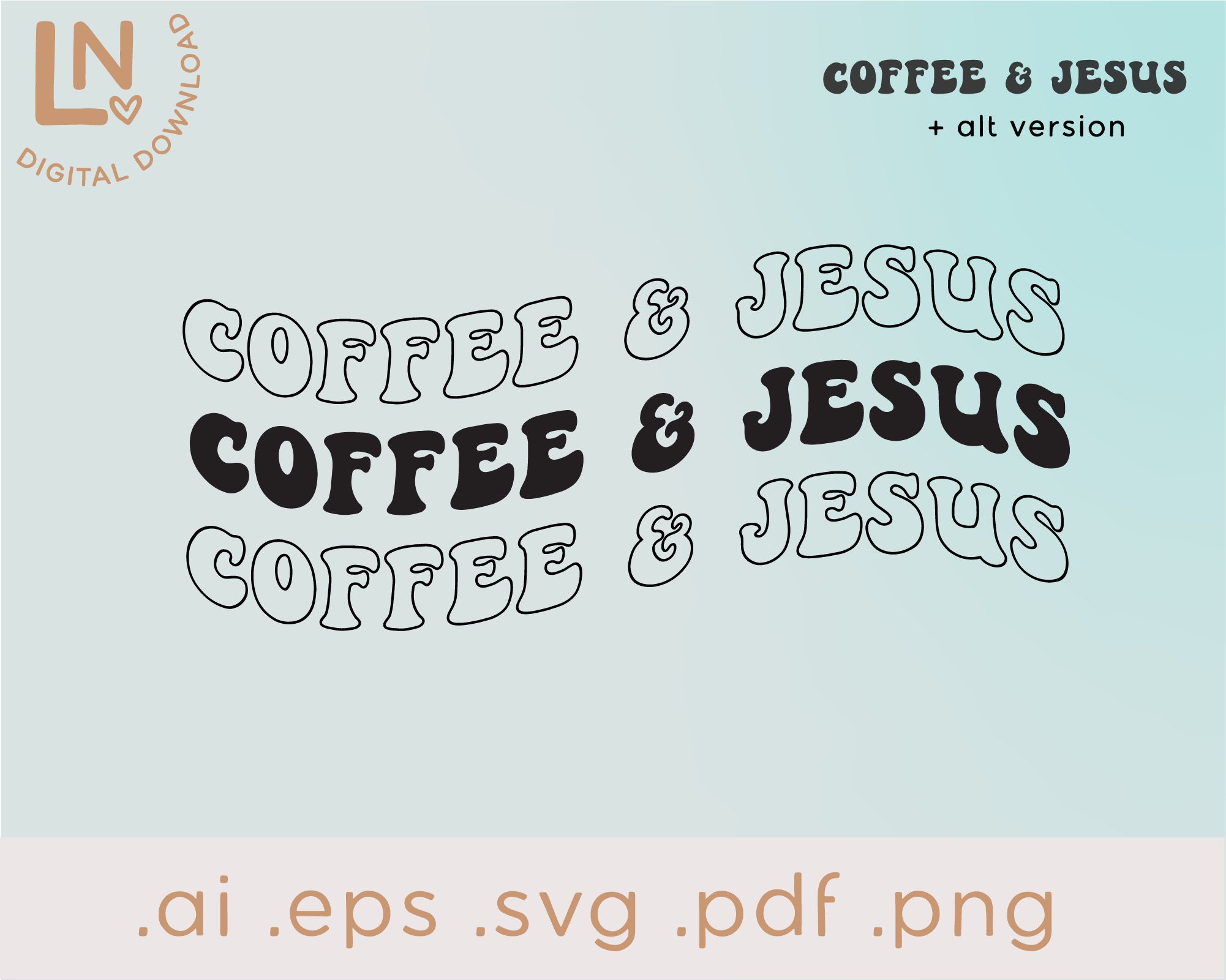 Coffee and Jesus SVG Christian SVG Jesus Svg Coffee - Etsy