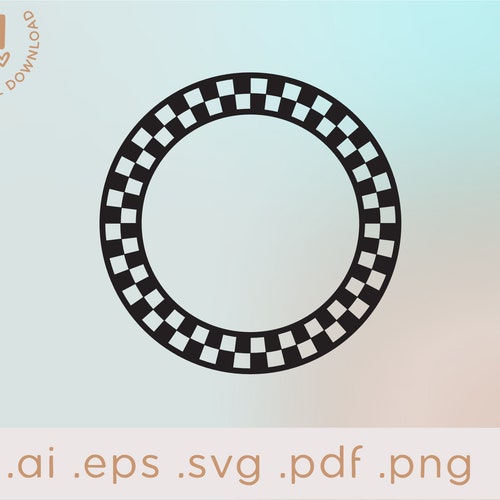 Checkered Circle Outline SVG Retro Checkered Flag Circle Svg - Etsy ...