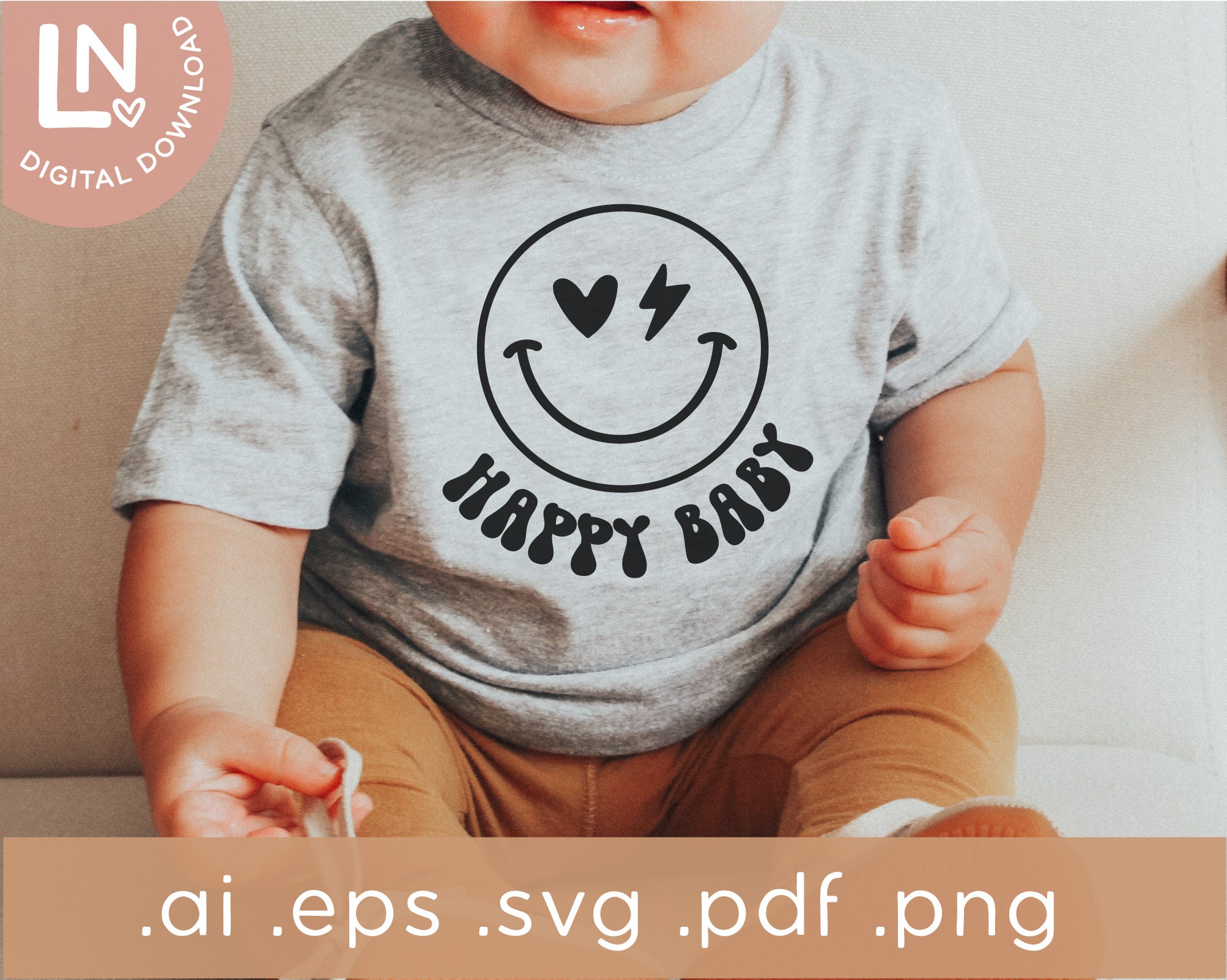 Happy Baby SVG | Happy Baby Smiley SVG Png | Mom and Baby SVG - Etsy