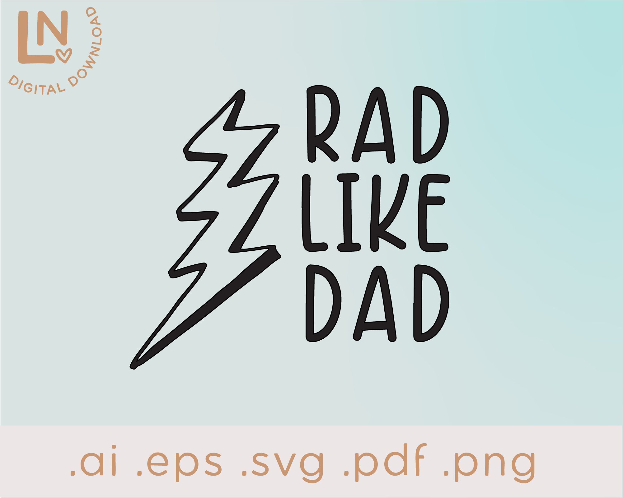 Rad Like Dad SVG Lightning Bolt Father's Day SVG Rad | Etsy
