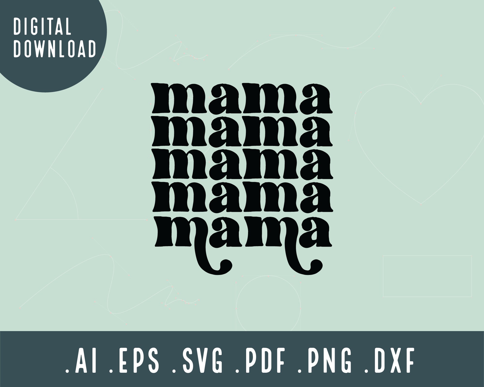 Mama Stacked / Mama Stacked SVG / Mom SVG / Svg archivo de - Etsy España