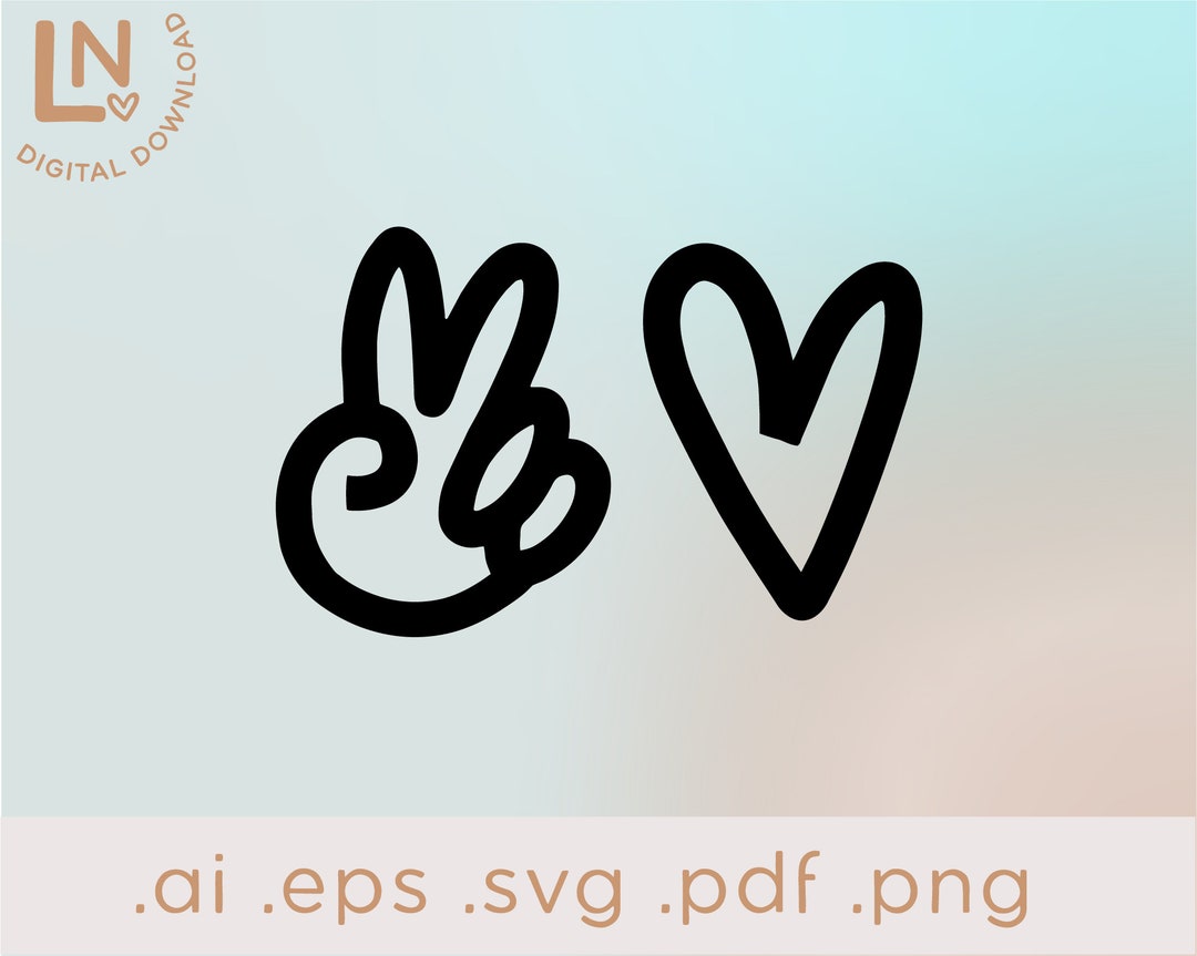 Peace Love SVG | Peace Sign Heart SVG Cut File - Etsy