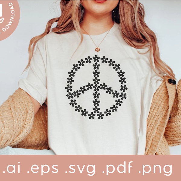 Flower Peace Sign - Etsy