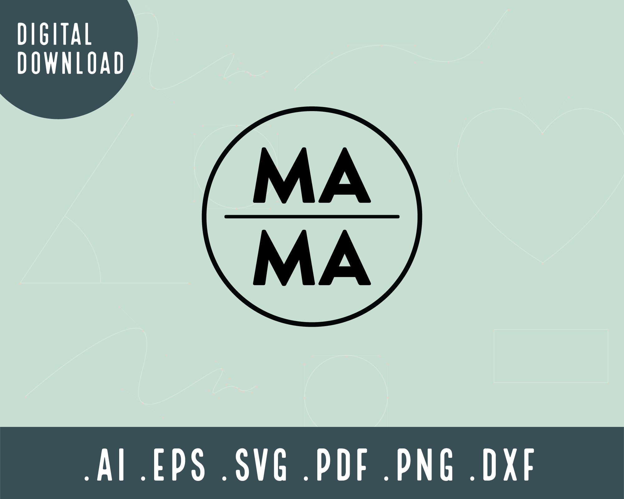 Mama Circle SVG Outlined Mama SVG Svg cut file | Etsy