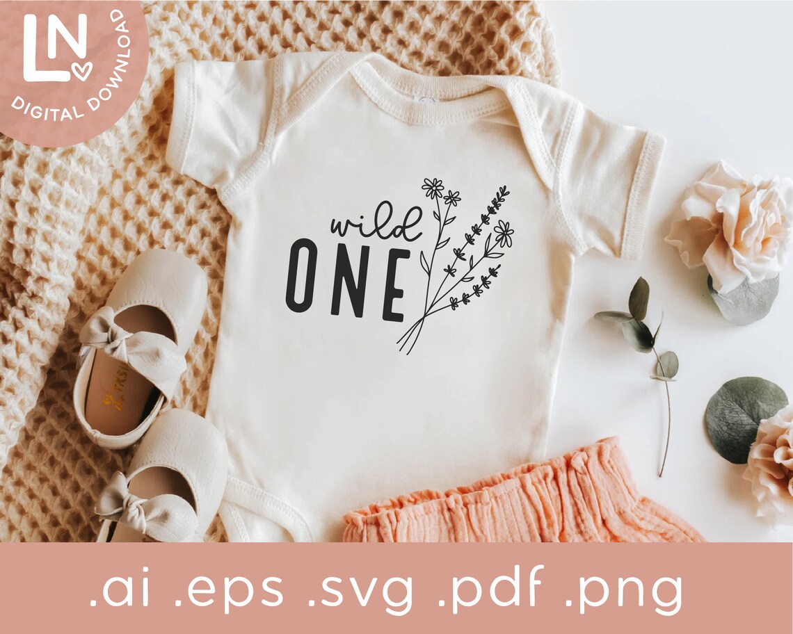 Wild One SVG Girl First Birthday Wildflower One SVG Svg - Etsy