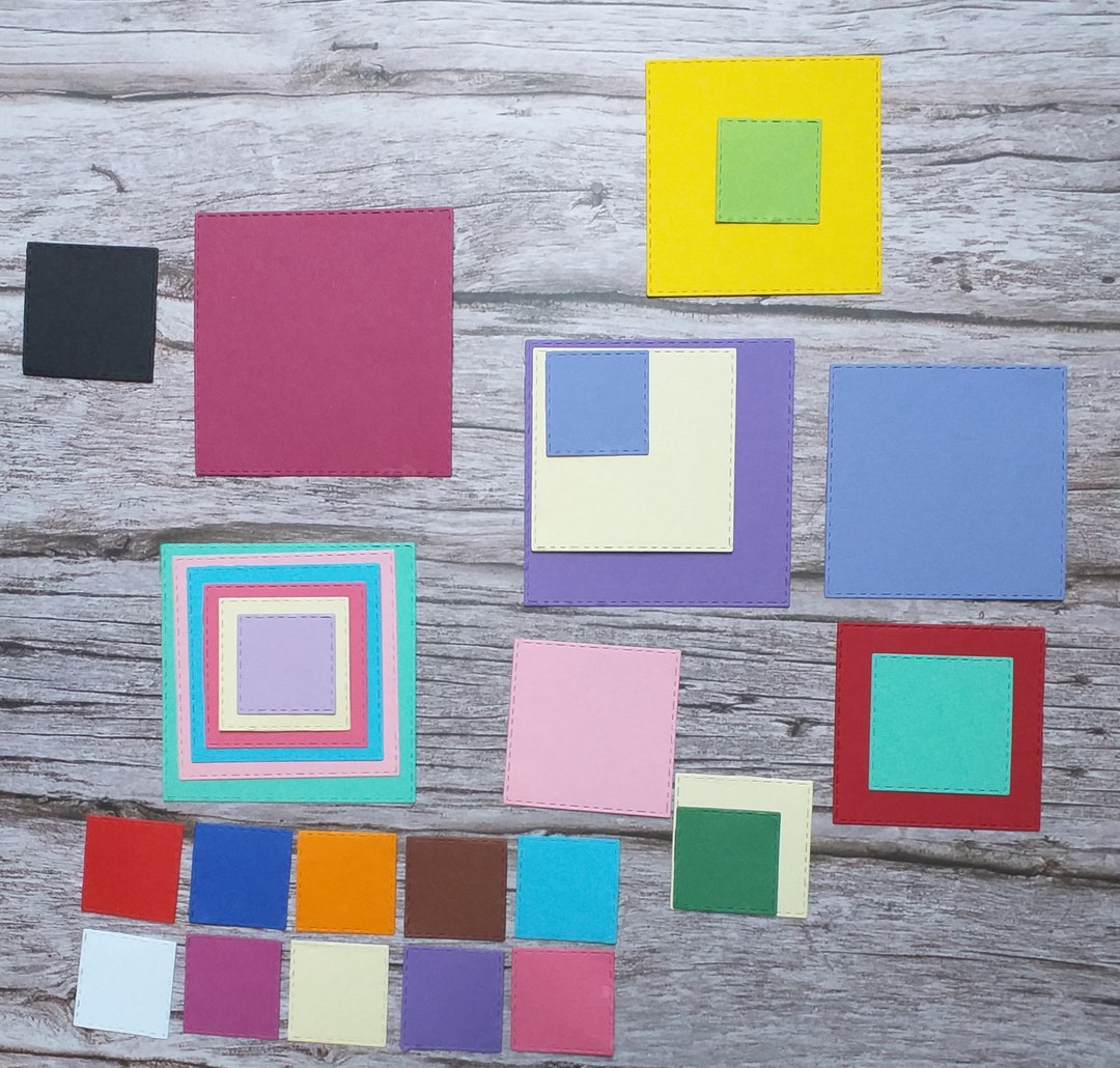 10 Square Die Cuts in Different Colours and Sizes - Etsy