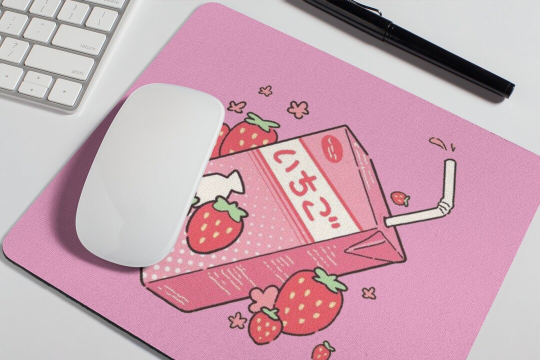 Cute Japanese Strawberry Milk Mouse Pad Cute Mouse Pad - Etsy Australia