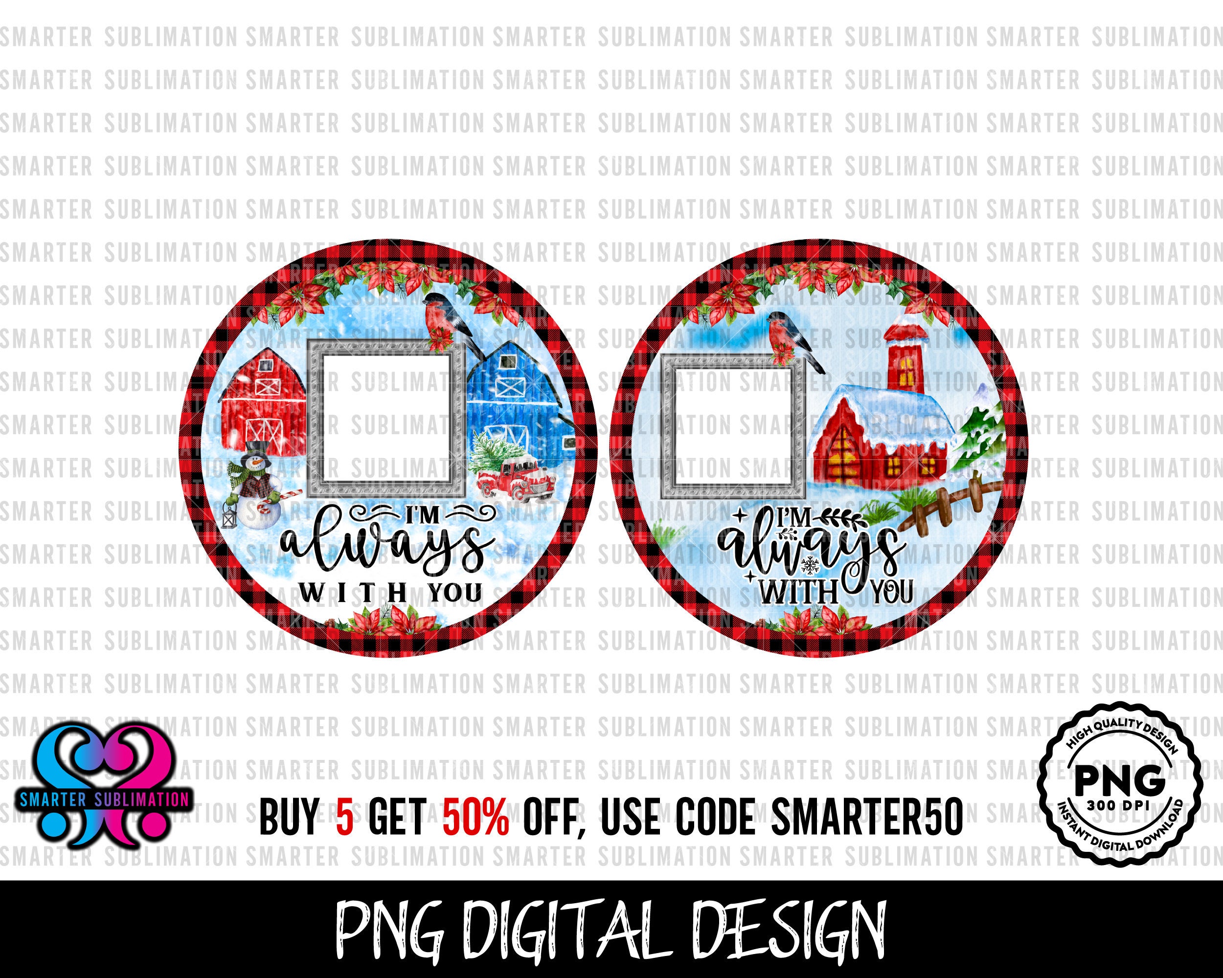 Round Ornament Memorial Sublimation Design Cardinal Red Truck - Etsy