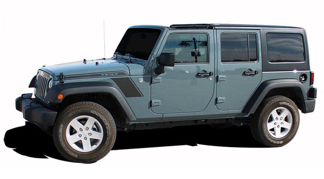 RUNDOWN : Fits Jeep Wrangler Hood to Fender Vinyl Graphics Decal Stripe ...