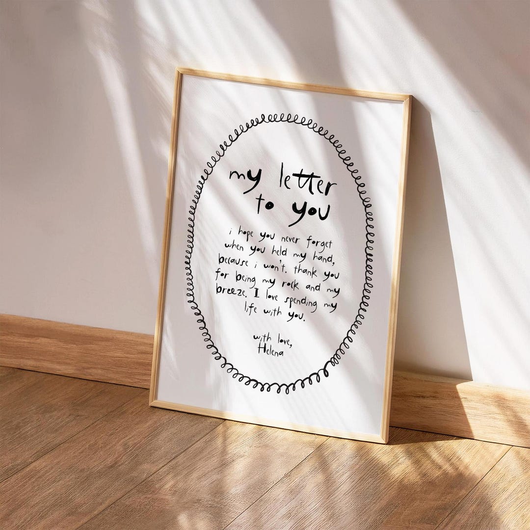 My Letter to You – Personalized Love Letter Poster | Customizable ...