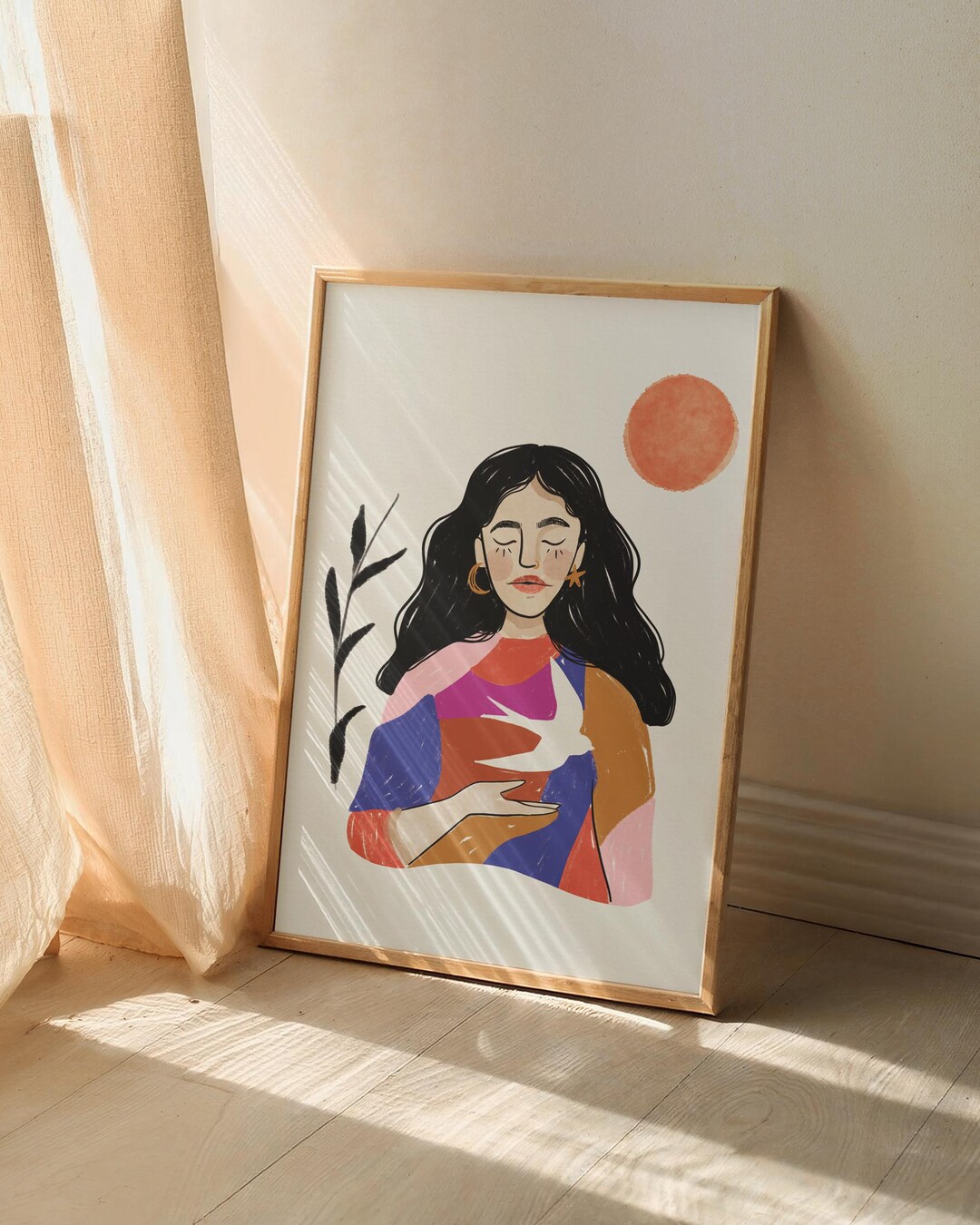 Print Portrait the Heart of Freedom - Colorful Woman Portrait About ...