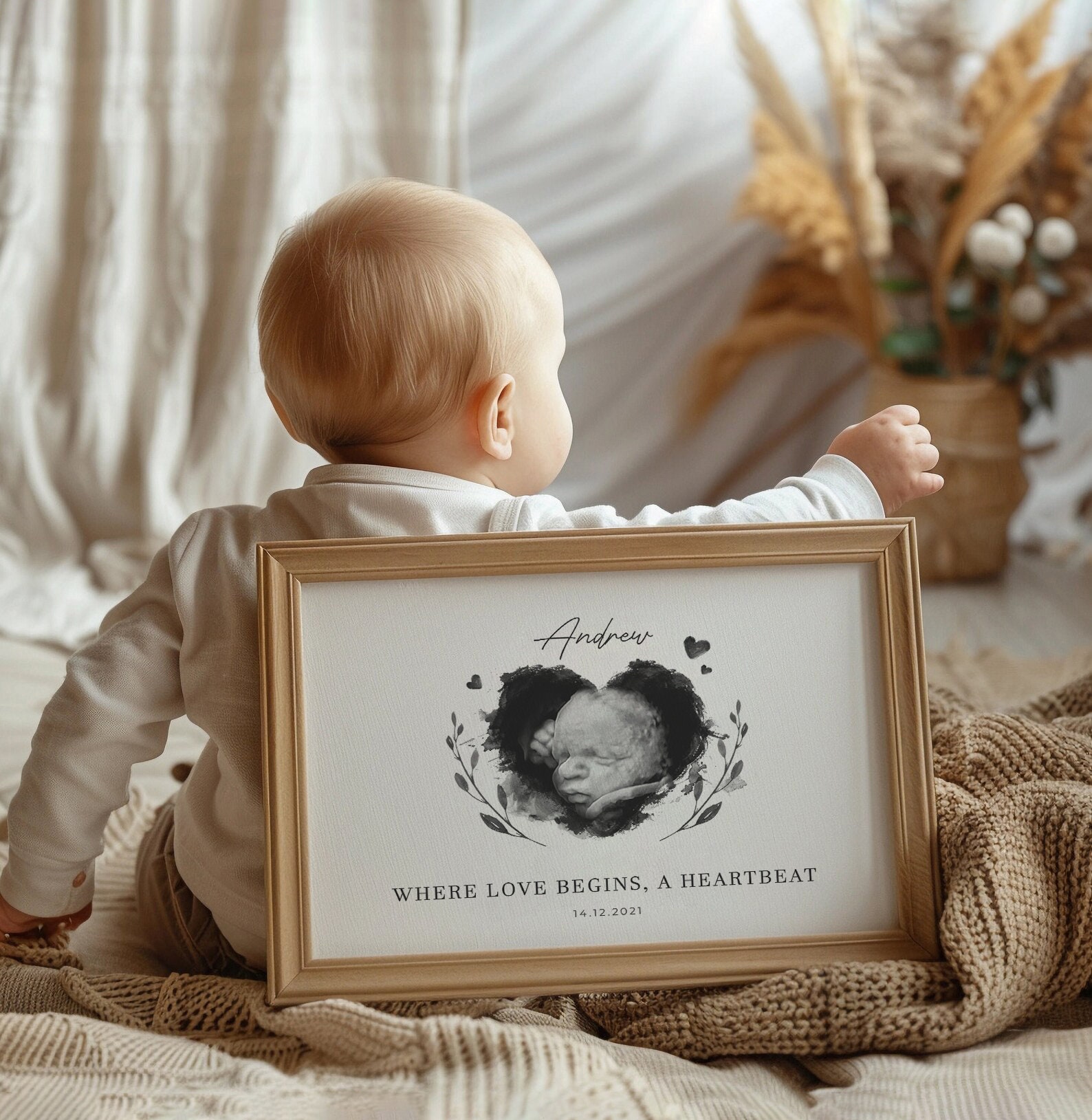 Watercolour Baby Scan Ultrasound Print Shower Gift for Mum to Be ...