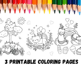 Unicat Coloring Book - Etsy