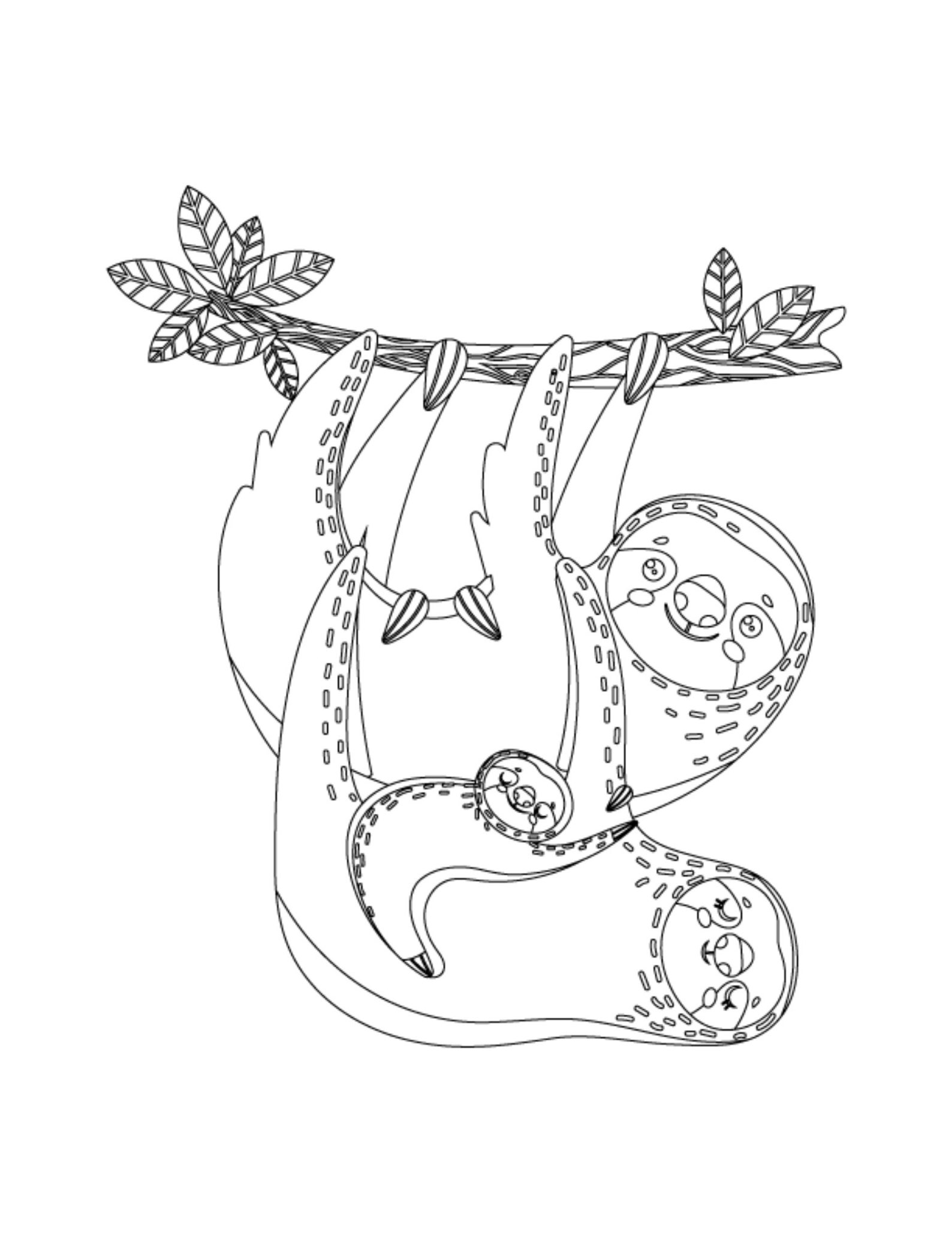 Printable Sloths Coloring Pages for Children / the Cutest Sloths ...