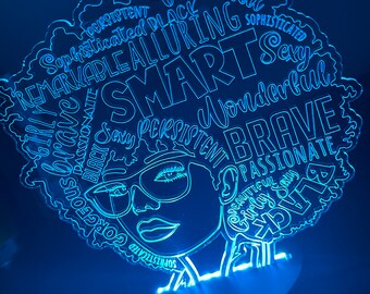 Black Girl Led Light - Etsy