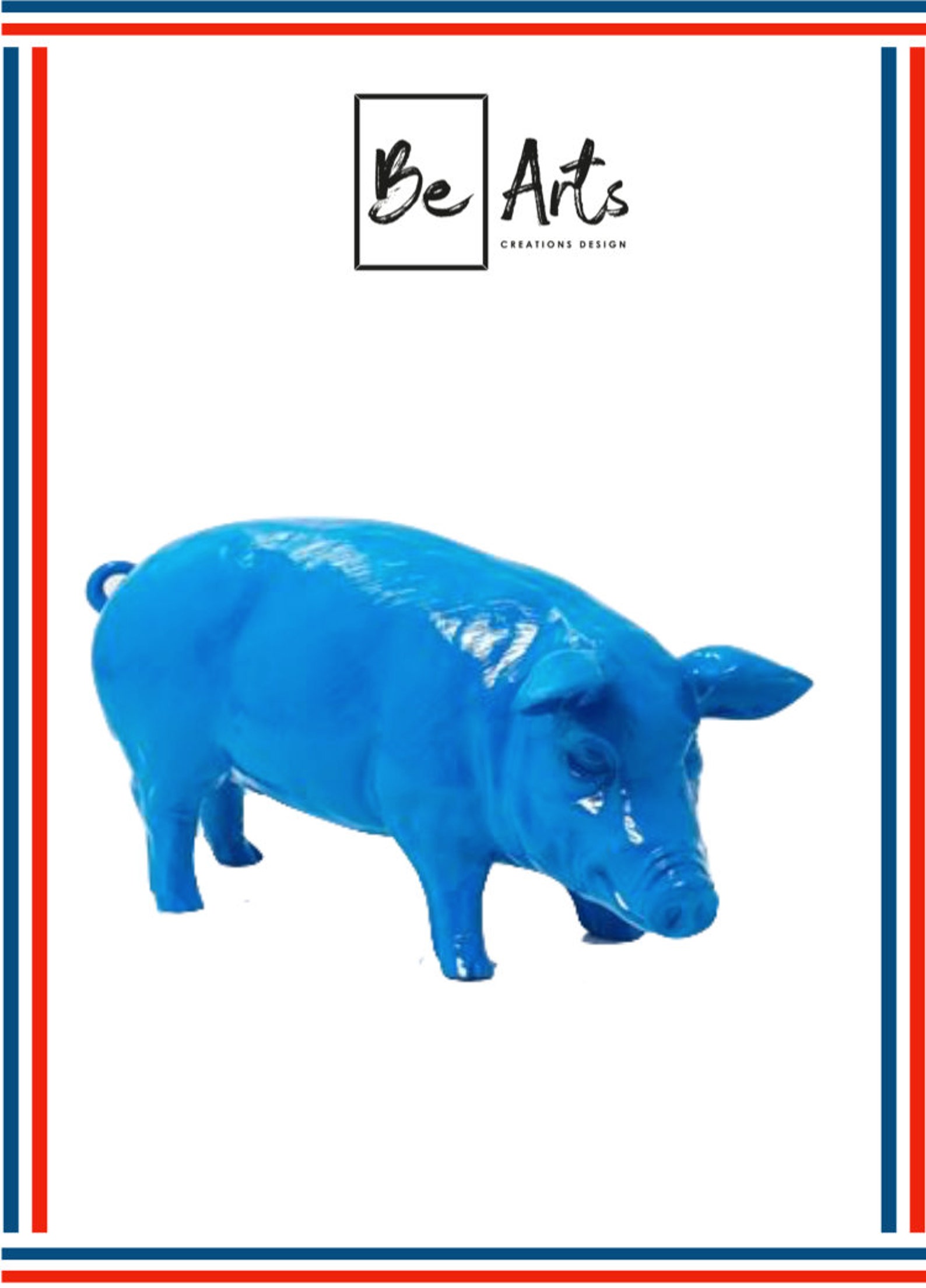 PIG STATUE RESINE 100 CM BLUE | Etsy