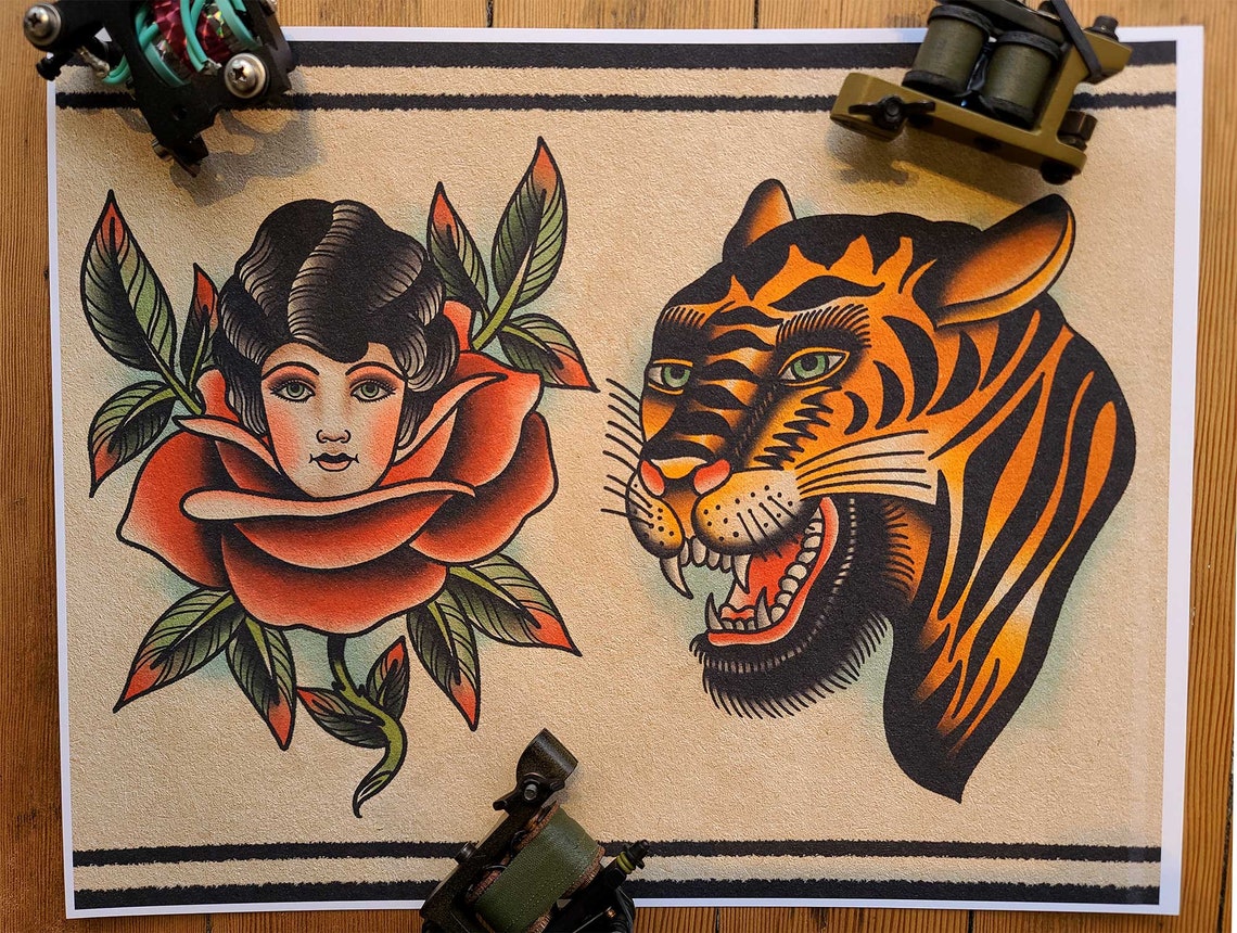 Grimm Tribute Traditional Tattoo Flash Print - Etsy