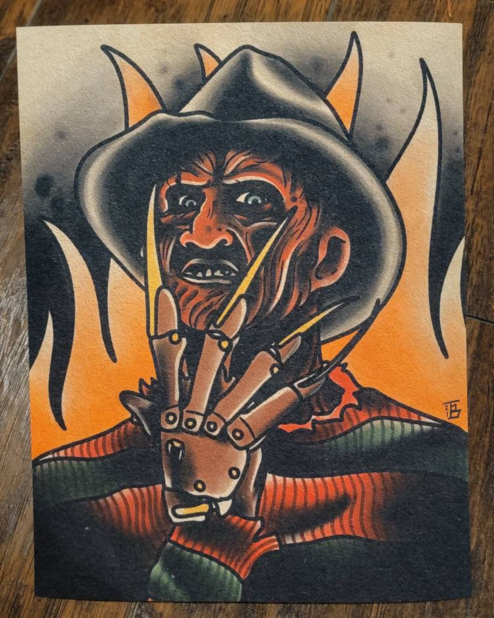 Freddy Krueger Nightmare on Elm Street Horror Halloween Tattoo Flash ...