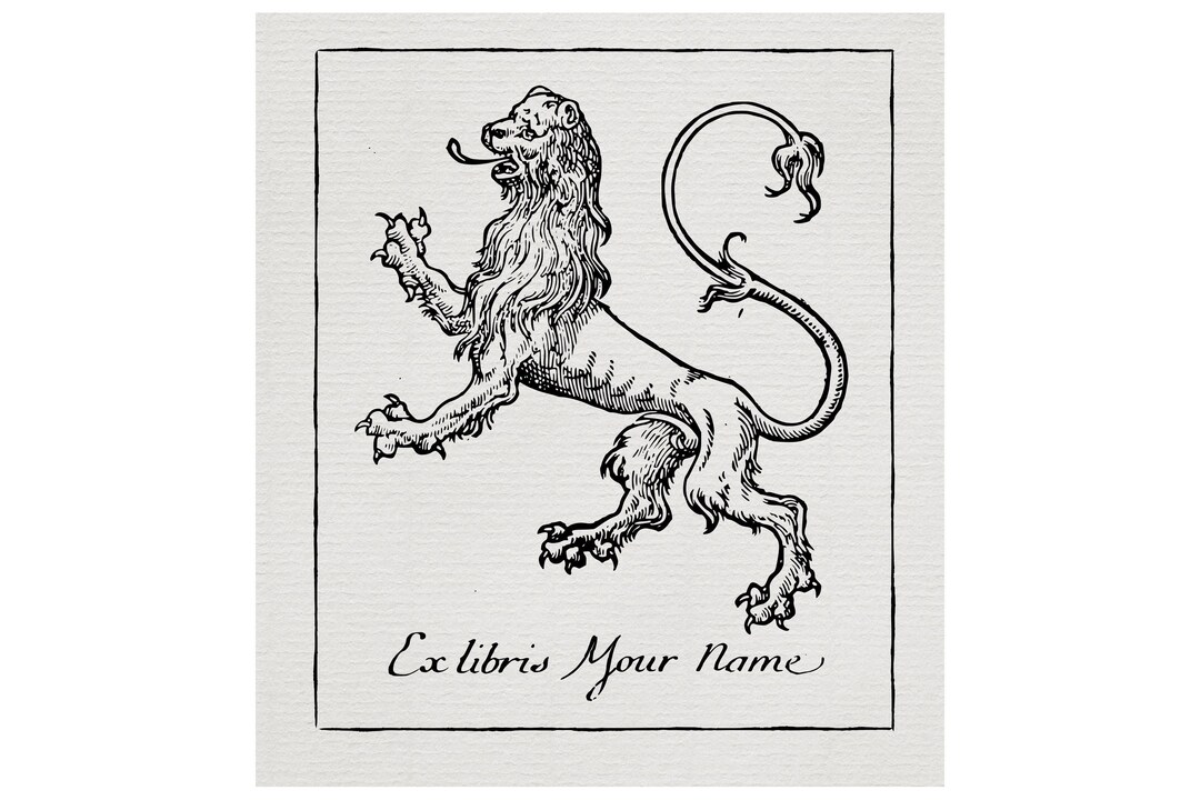 Custom Lion Ex-libris - 1600's & 1700's Engraving Style - Baroque ...
