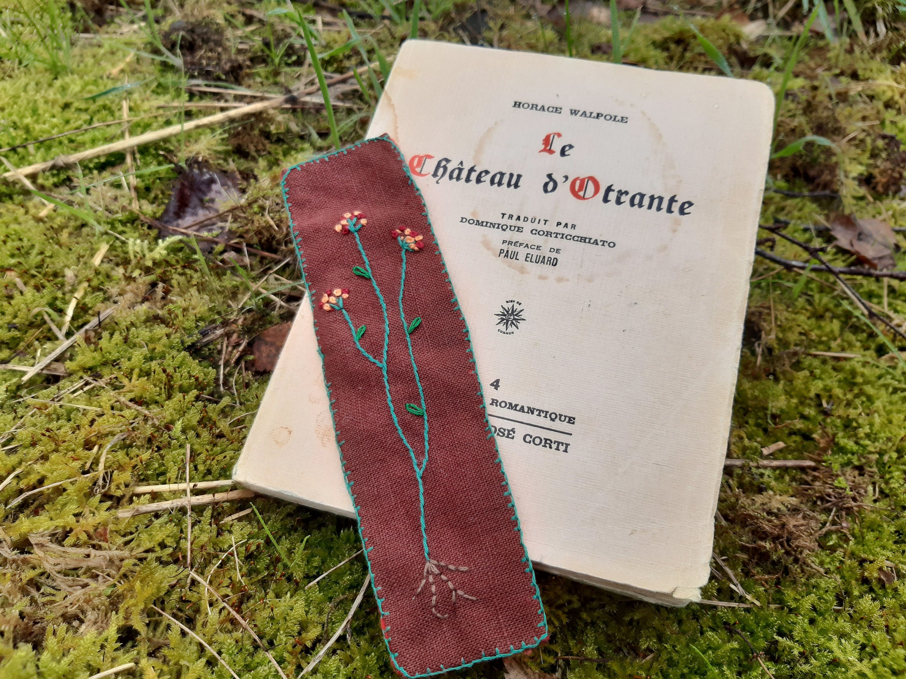 Floral Embroidered Bookmark Historical Crafting Vintage - Etsy