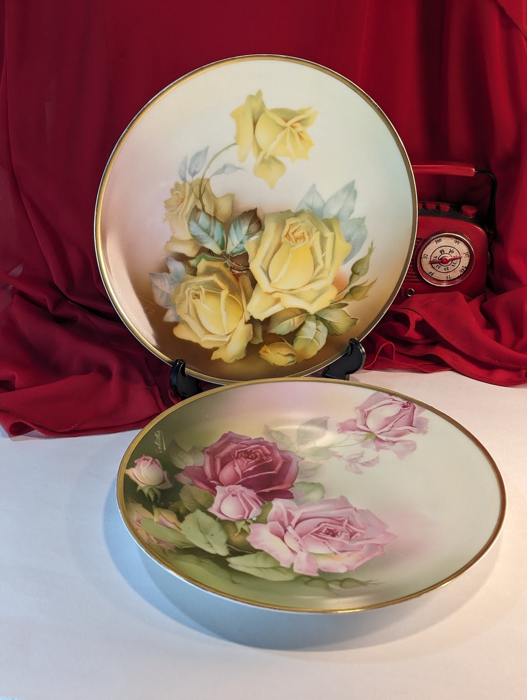 Thomas and Enz Bavaria La Reine Series Hand Painted Plate Set of Two ...