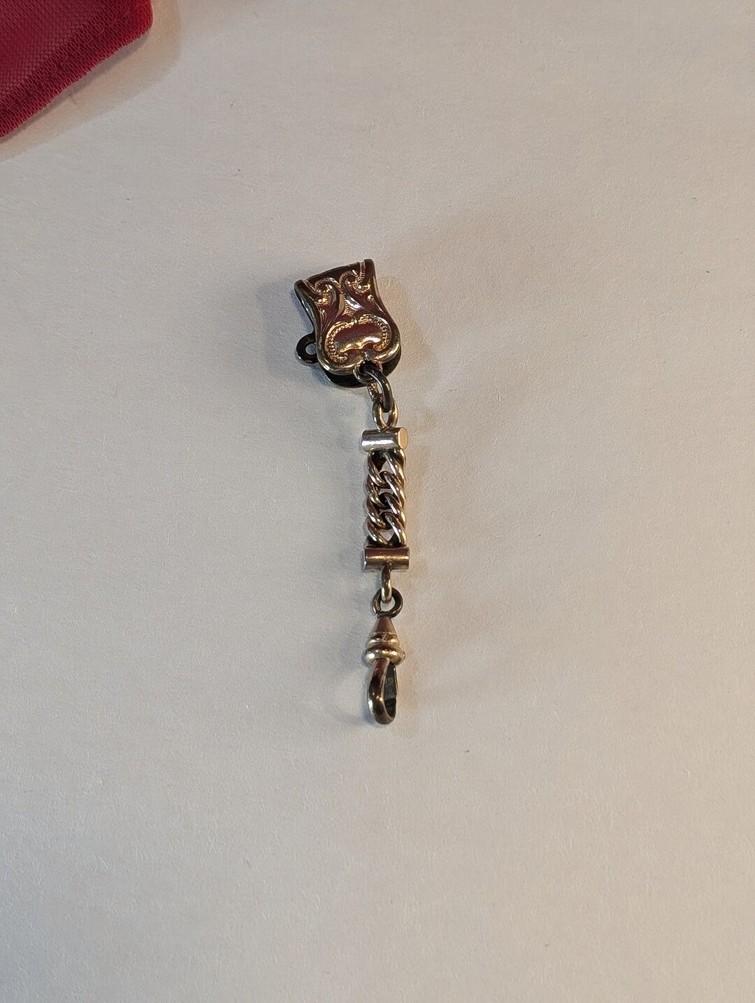 Antique Edwardian Watch Chain Pocket or Vest Clip Watch Clip Gold ...
