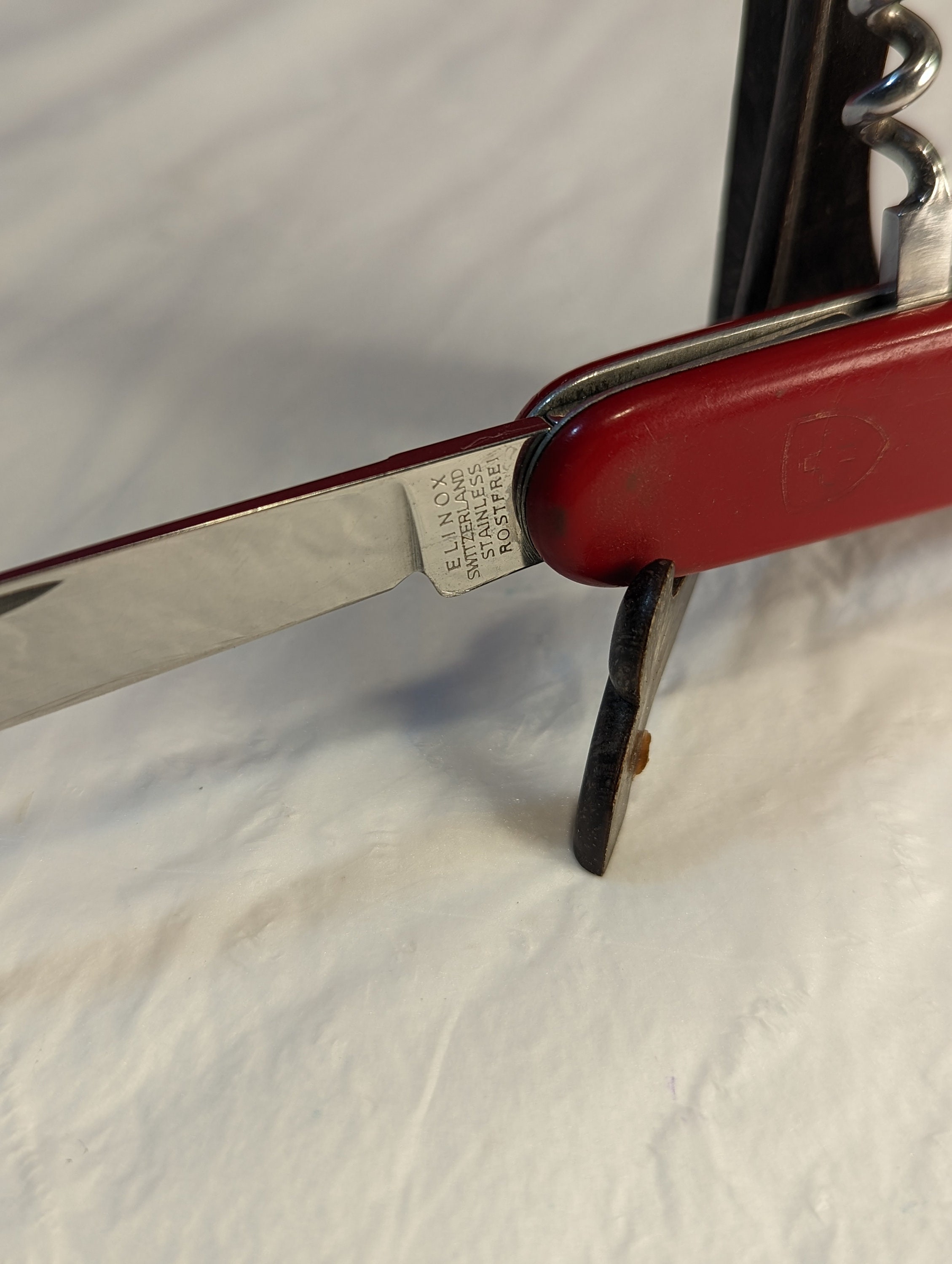 ELINOX Swiss Army Knife Gourmet 84mm Vintage Utility Knife Red Cross in ...