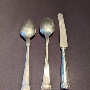 Vintage Silver Plated Flatware Two Soup Spoons and One Knife, GERO ...