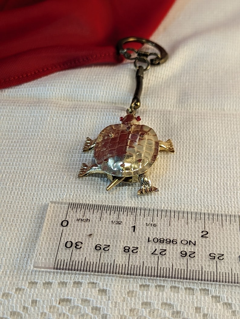 Bright Gold Metal Snapping Turtle Keychain With Articulated - Etsy