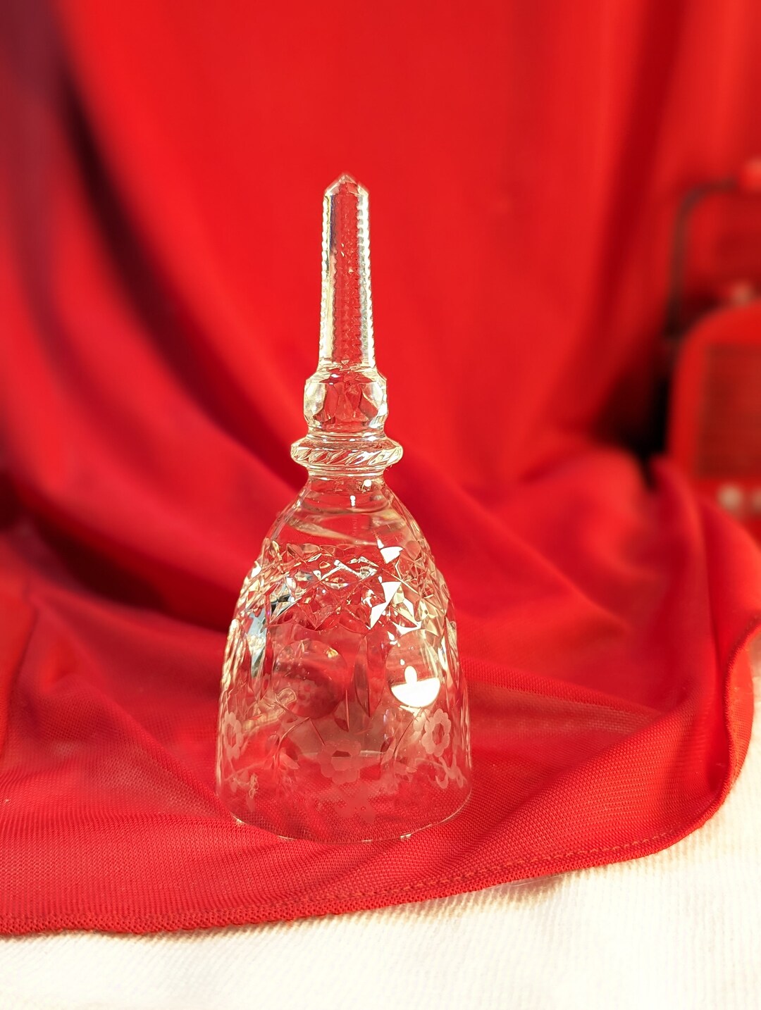 Cut Crystal Dinner Bell Yugosalvia Hand Crafted Small Cornflower and ...