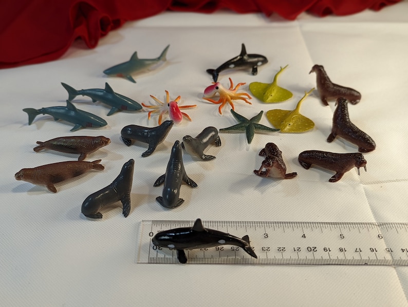 Plastic Rubber Sea Animals Creatures Painted Rubber Wild Life - Etsy