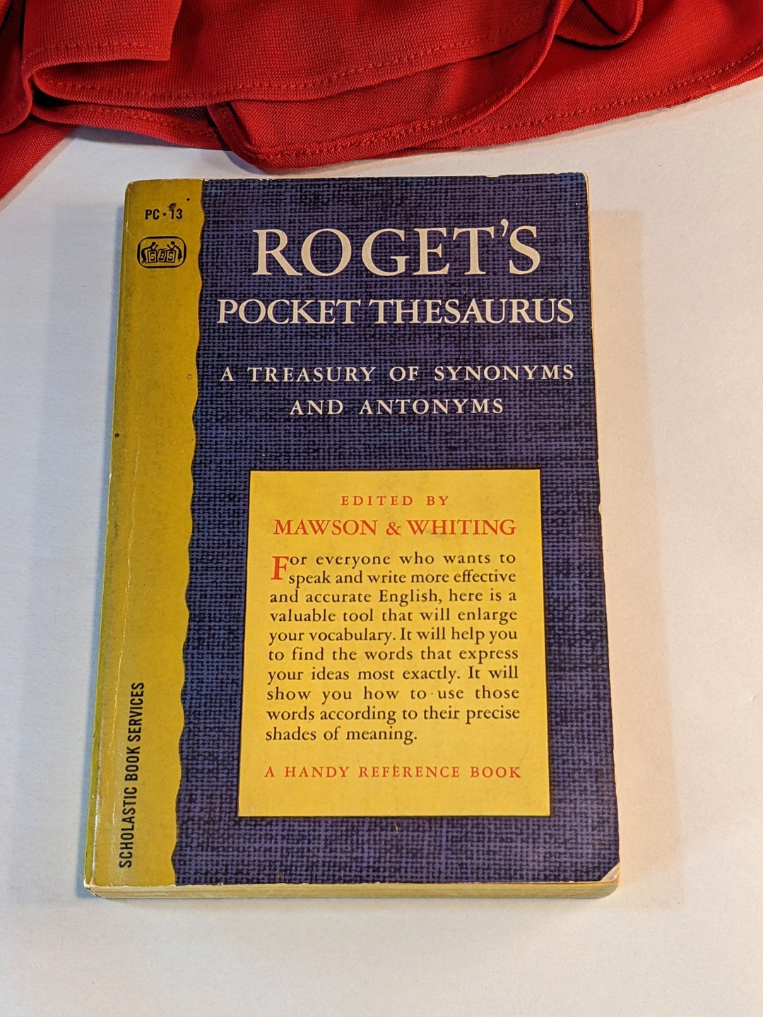 Roget's Pocket Thesaurus, A Treasury of Synonyms and Antonyms 1963 ...