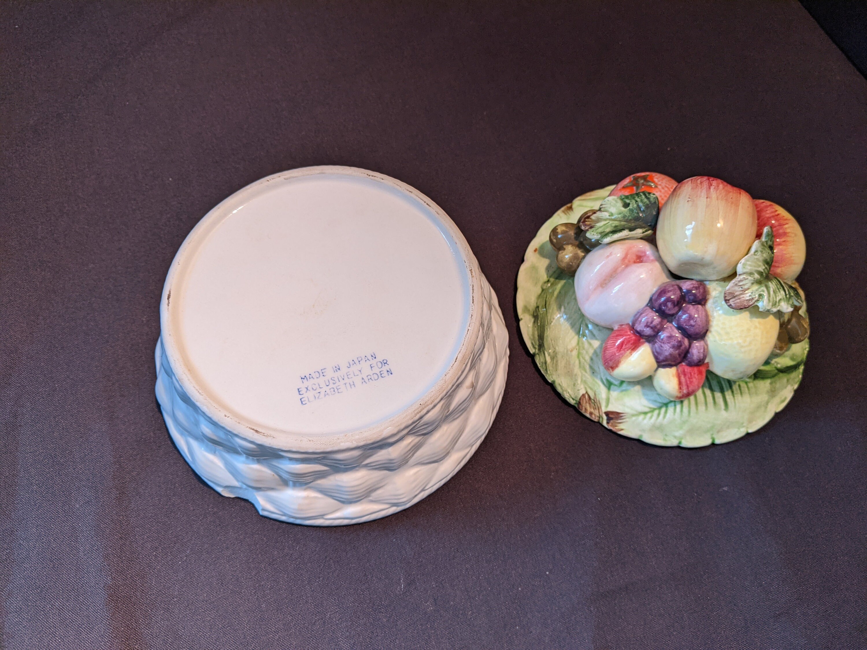 Elizabeth Arden Porcelain Covered Fruit Motif Bowl Made in - Etsy