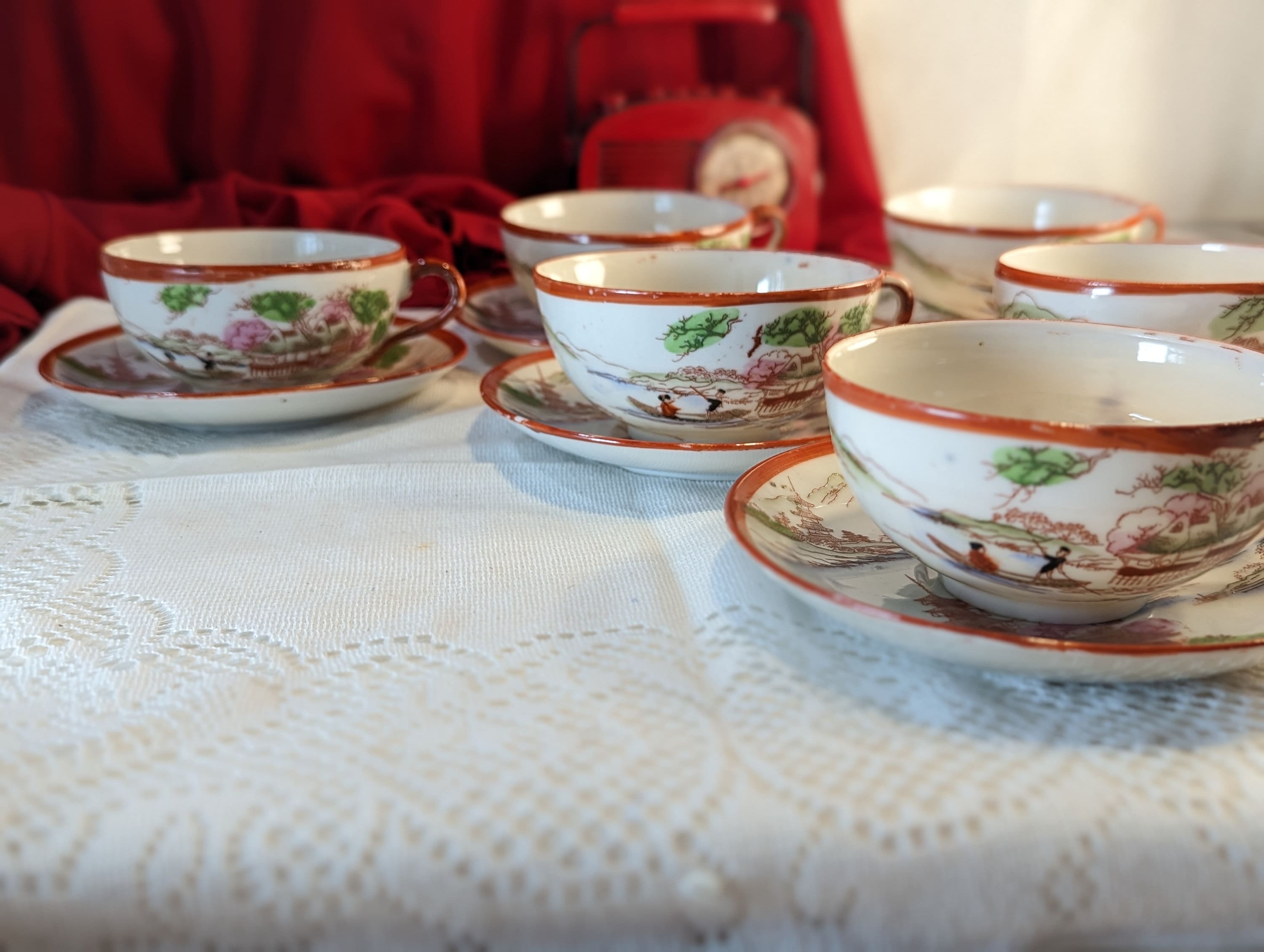 Antique Dai Nippin Tea Cup Sets Nagoya Japan Cherry Blossom and ...
