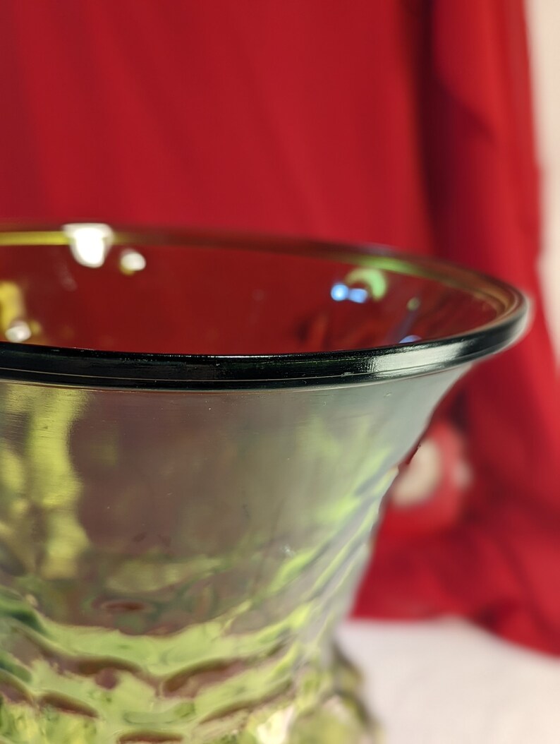 Crinkle Glass Green E O Brody Flower Vase Deep Green Art Glass - Etsy
