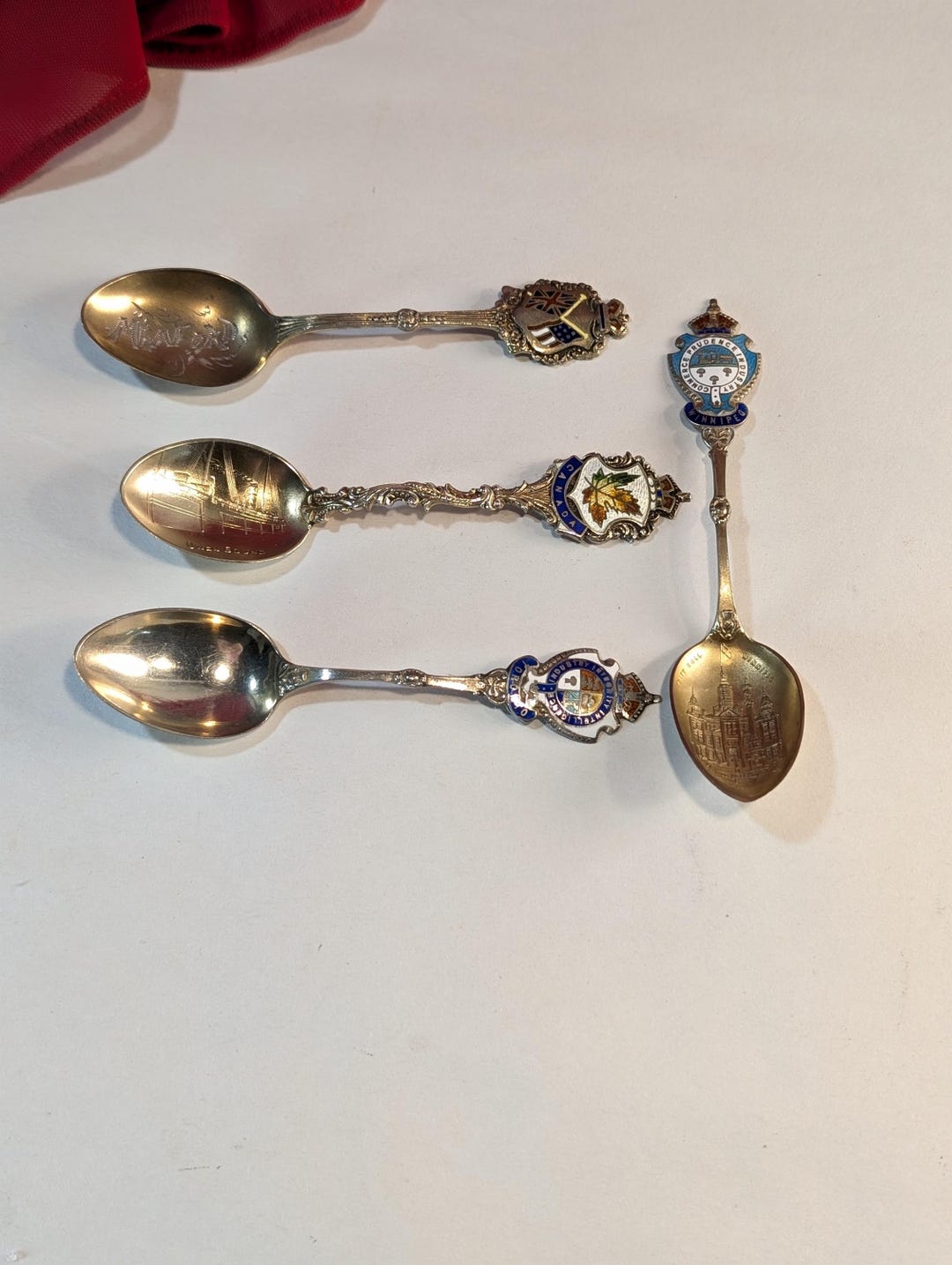 Antique Early Canadian Souvenir Spoon Collection Set of 4 Sterlinig ...