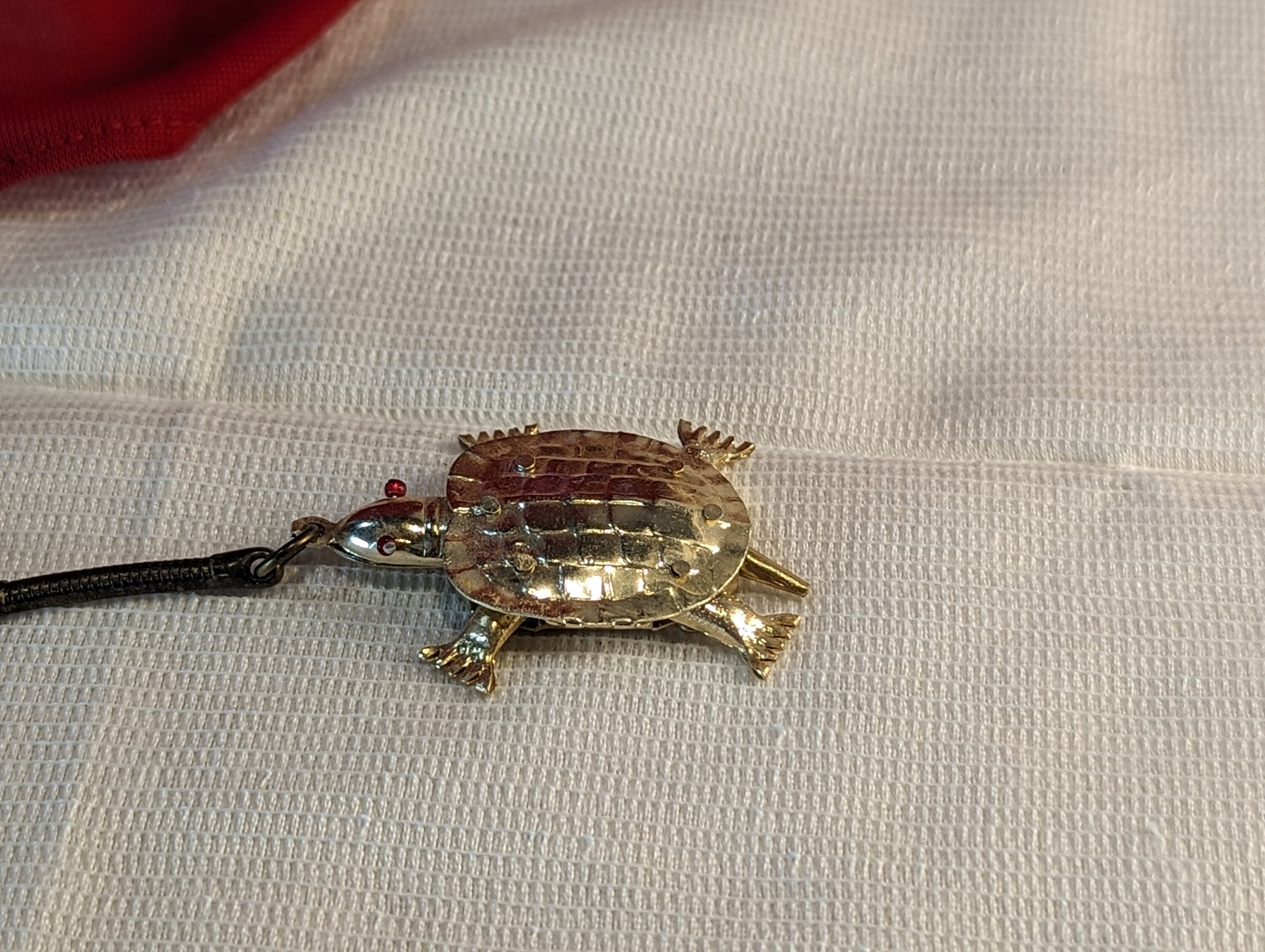 Bright Gold Metal Snapping Turtle Keychain With Articulated - Etsy