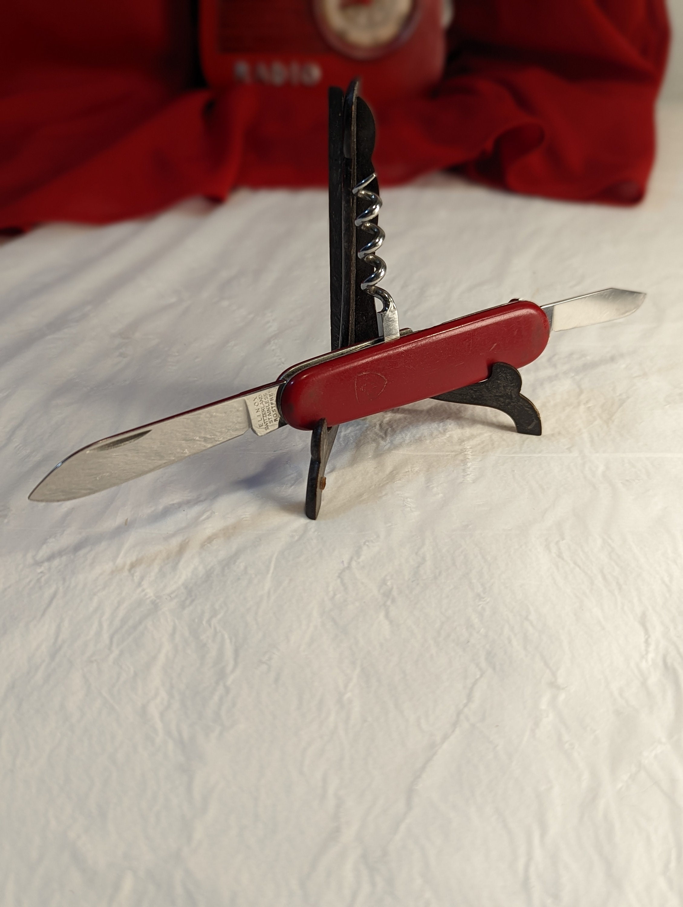 ELINOX Swiss Army Knife Gourmet 84mm Vintage Utility Knife Red Cross in ...