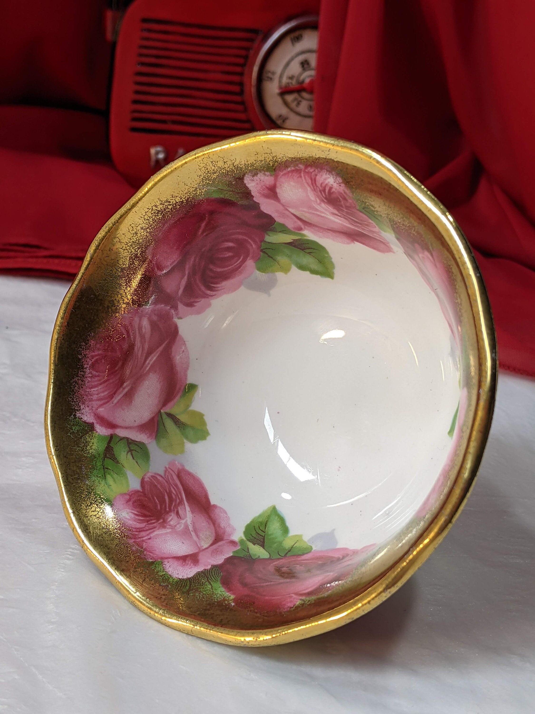 Royal Albert Old English Rose Heavy Gold Gilding Crown China Sipper Cup ...