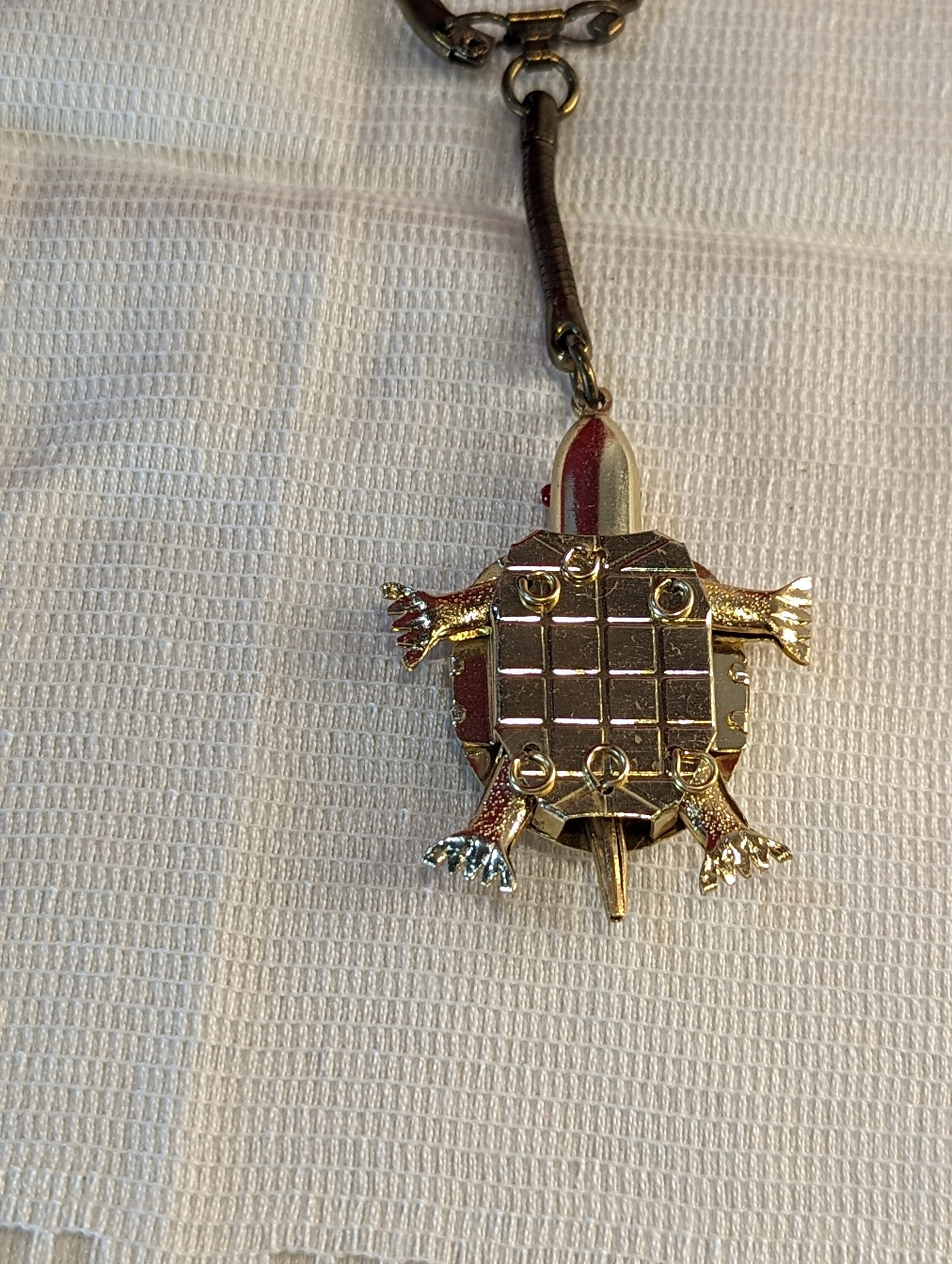 Bright Gold Metal Snapping Turtle Keychain With Articulated - Etsy