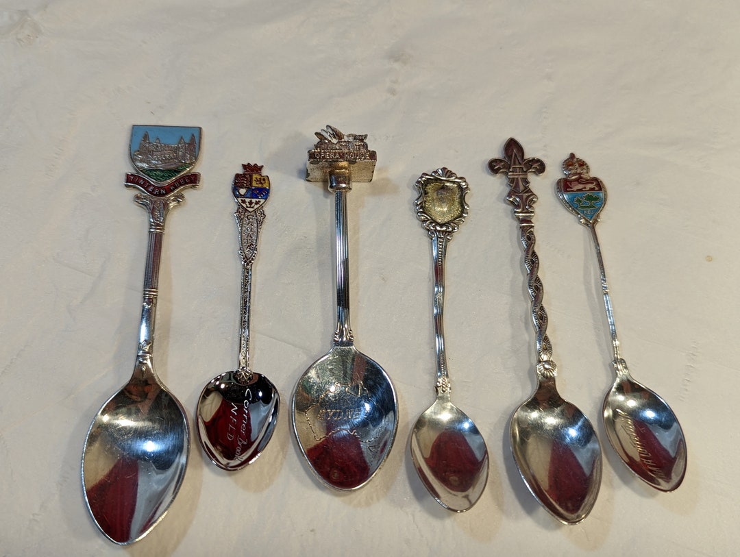 Souvenir Collector Spoons Sterling Silver and Silver Plate, 6 ...