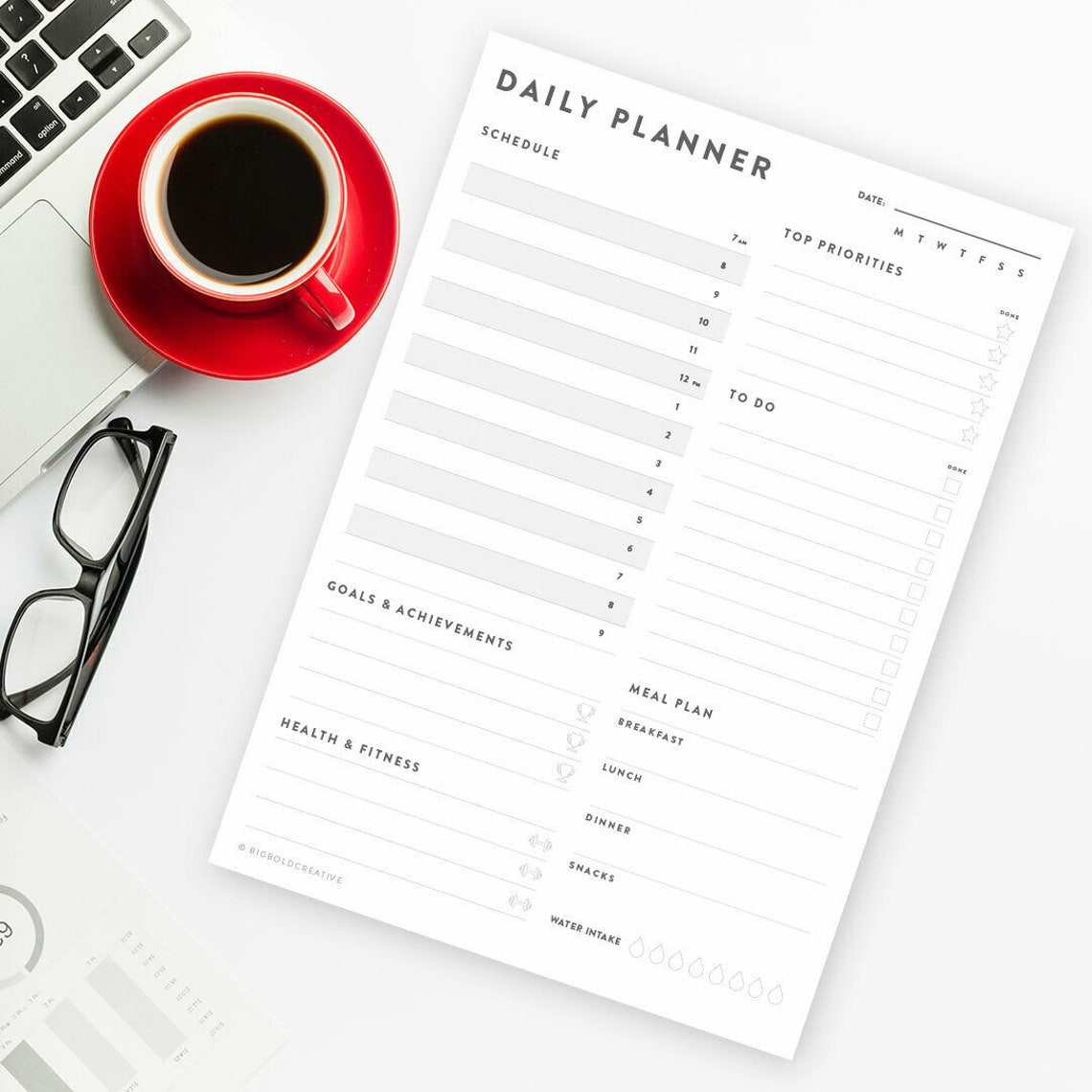 Daily Planner Pad Desk Organiser to Do List Schedule Meal - Etsy