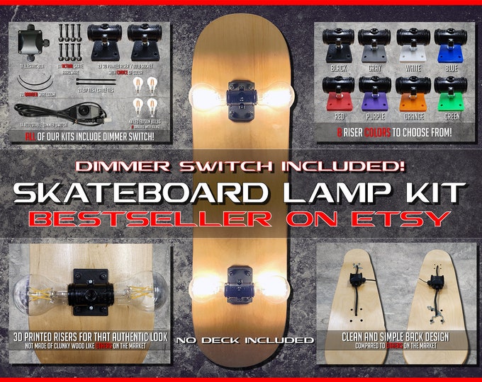 Skateboard Light Kit DIY Quattro Ceiling Wall Lamp Upcycle - Etsy