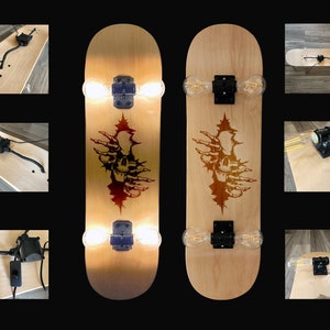 Laser Engraved Skateboard Light / Lamp With Bulbs 8.5 X 32.5 - Etsy