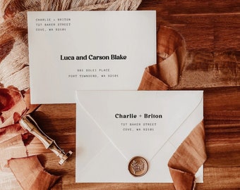 Envelope Address Template for Wedding Invitation Printable Addressed ...