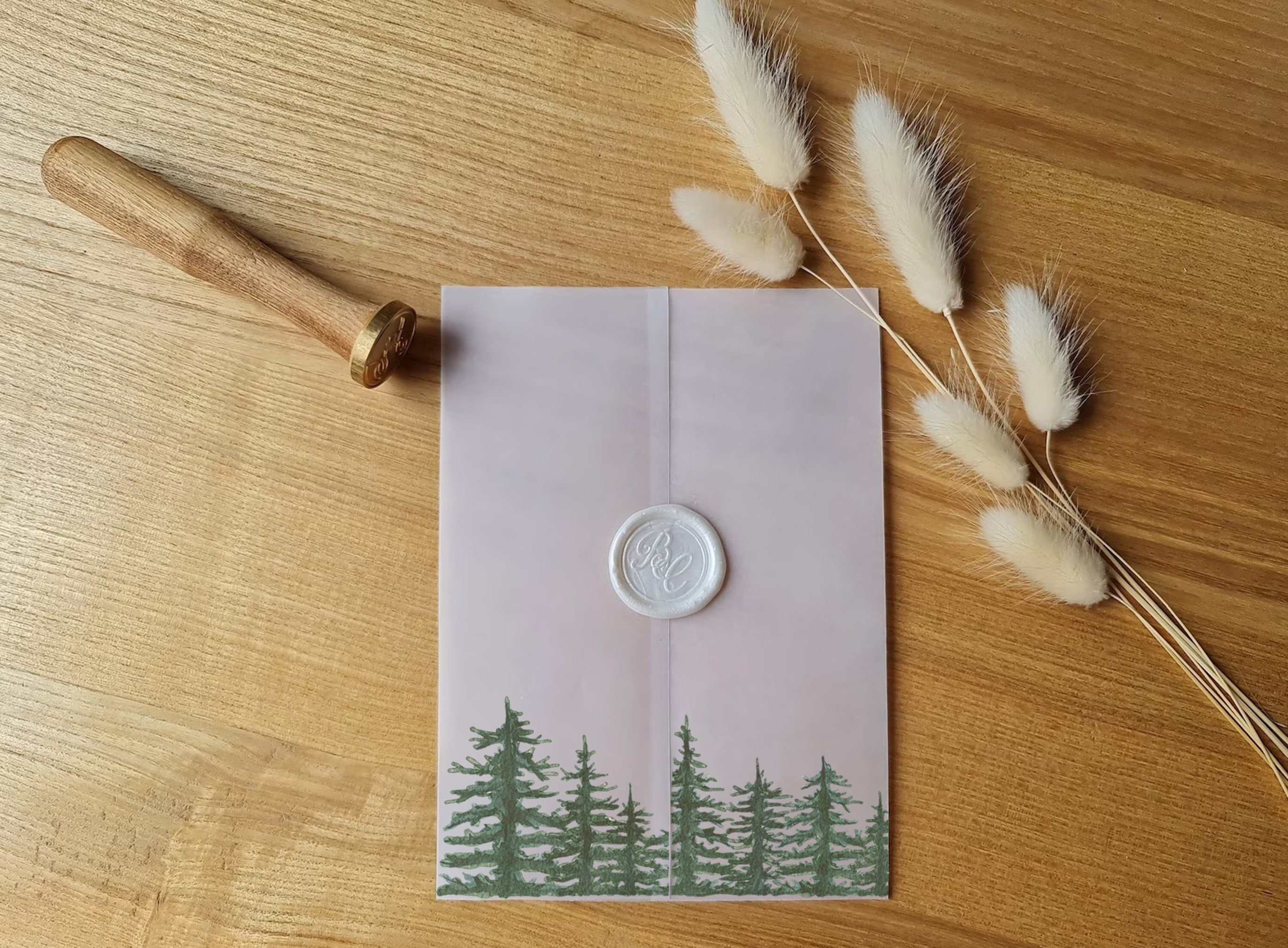 Printable Vellum Paper Jacket DIY Wedding Invitation Sleeve 5x7 ...